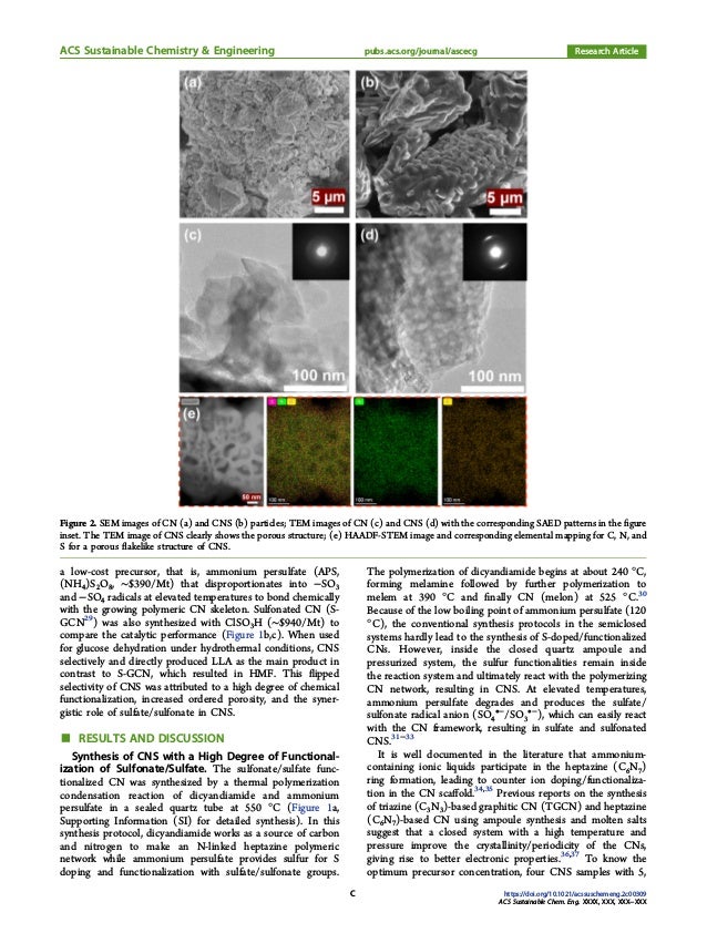 Metal-Free Sulfonate/Sulfate-Functionalized Carbon Nitride for Direct ...