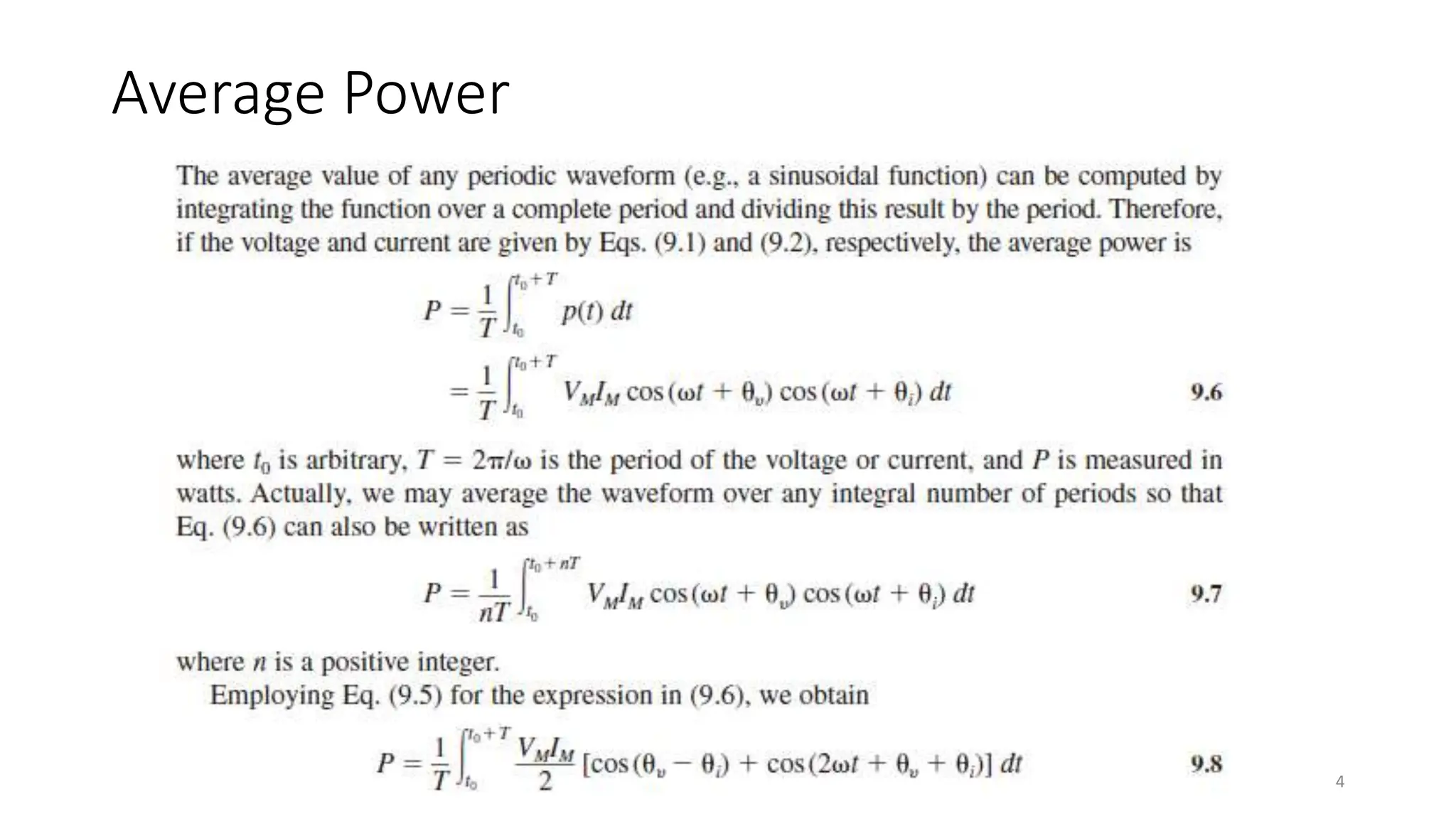 AC Steady State Power.pptx instantaneous power and steady state power | PPT