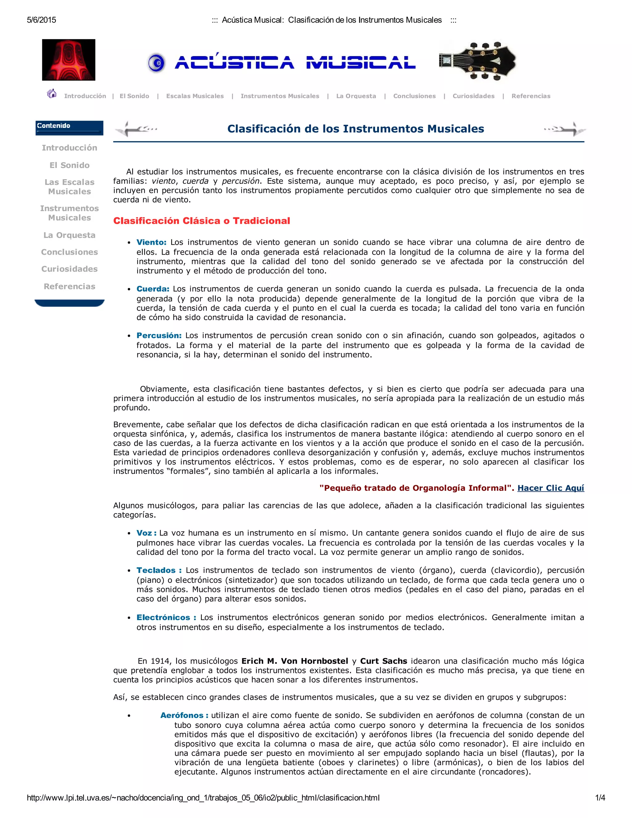 _ acústica musical_ clasificación de los instrumentos musicales ___ | PDF