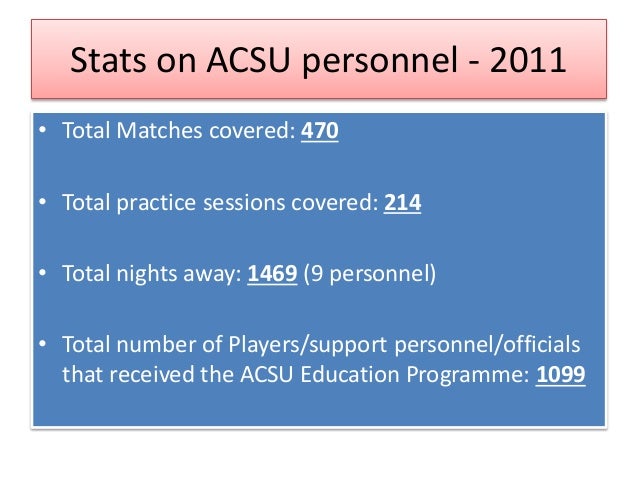 Acsu management briefing