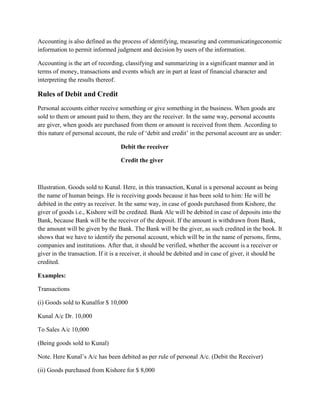 Rules of Debit and Credit | DOCX