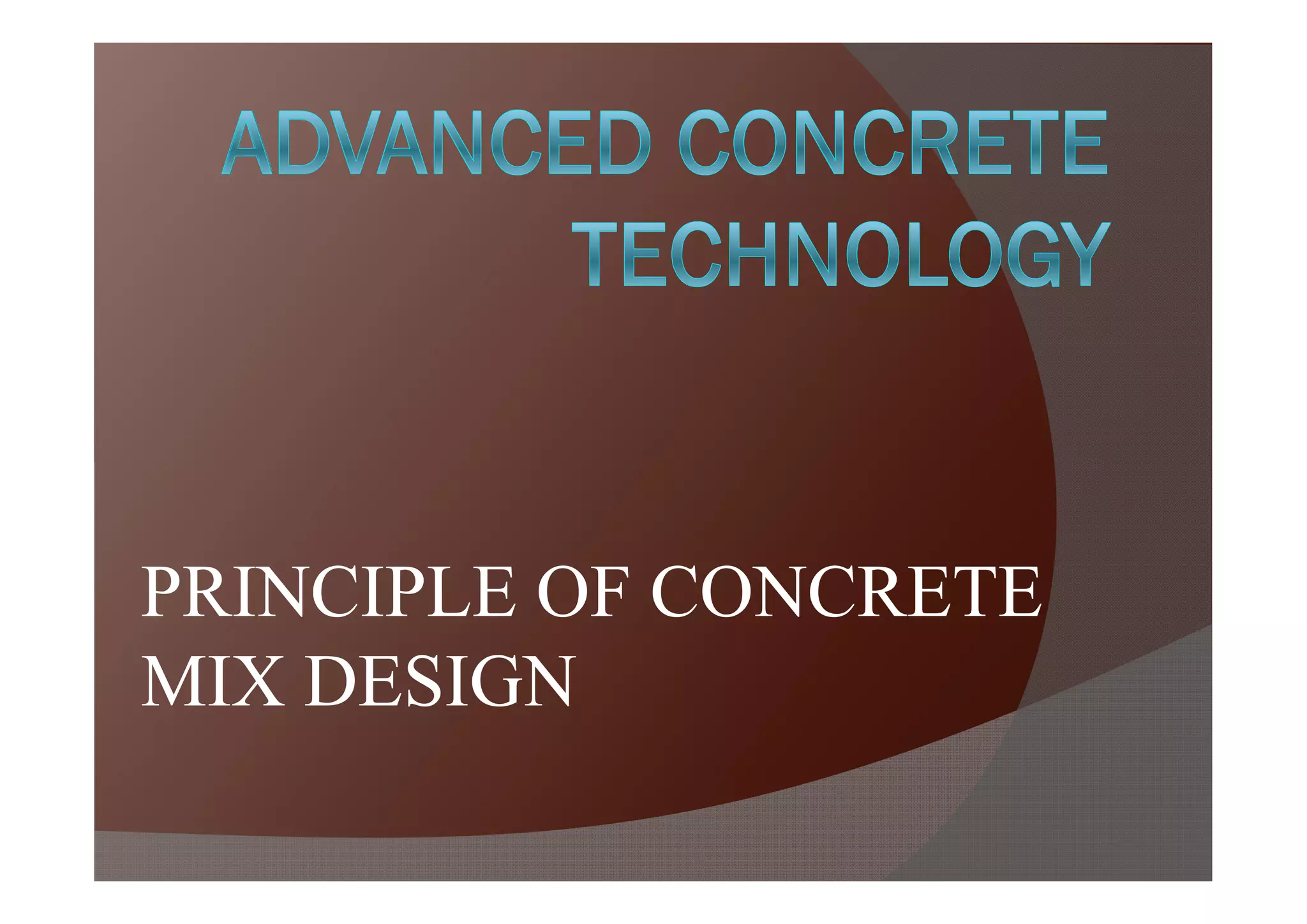PRINCIPLE OF CONCRETE MIX DESIGN | PDF