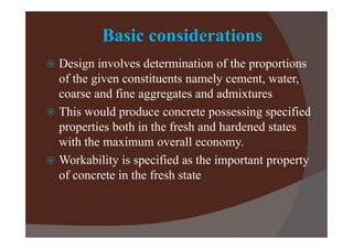 PRINCIPLE OF CONCRETE MIX DESIGN | PDF