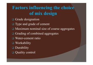 PRINCIPLE OF CONCRETE MIX DESIGN | PDF