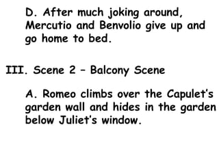 Romeo & Juliet Act 2 Outline | PPT