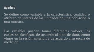 NIVELES DE MEDICIÓN DE VARIABLES ESTADISTICAS | PPTX