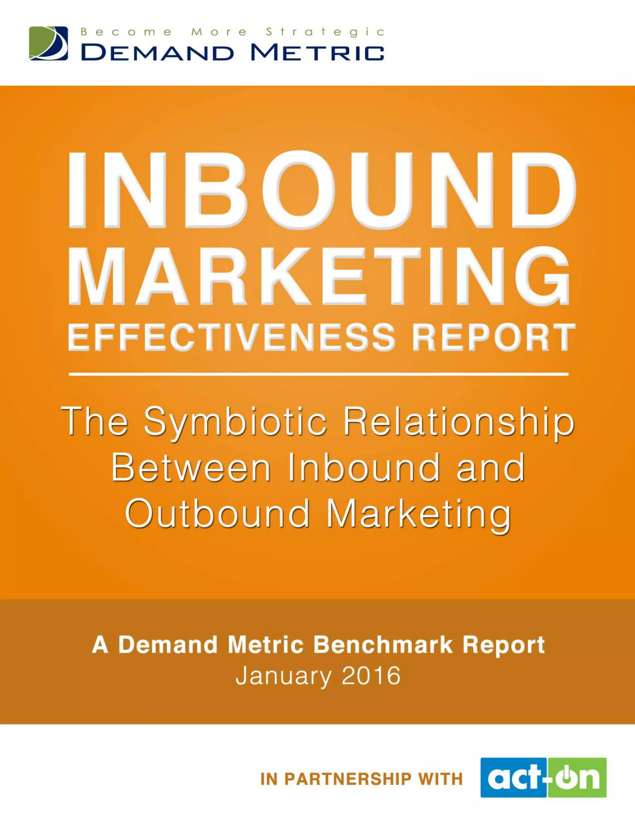 Inbound Marketing Effectiveness Benchmark Report | PDF