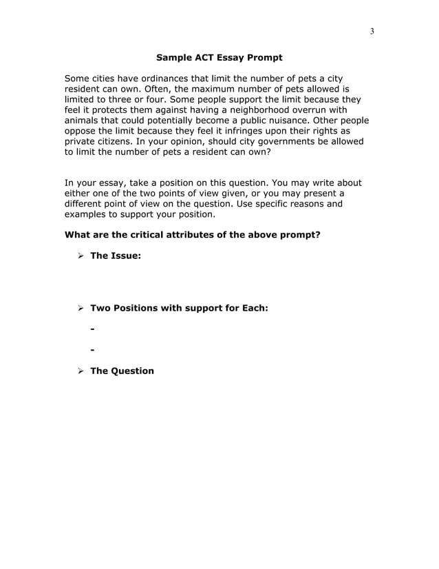 Act Writing Prompts Utica | PPT