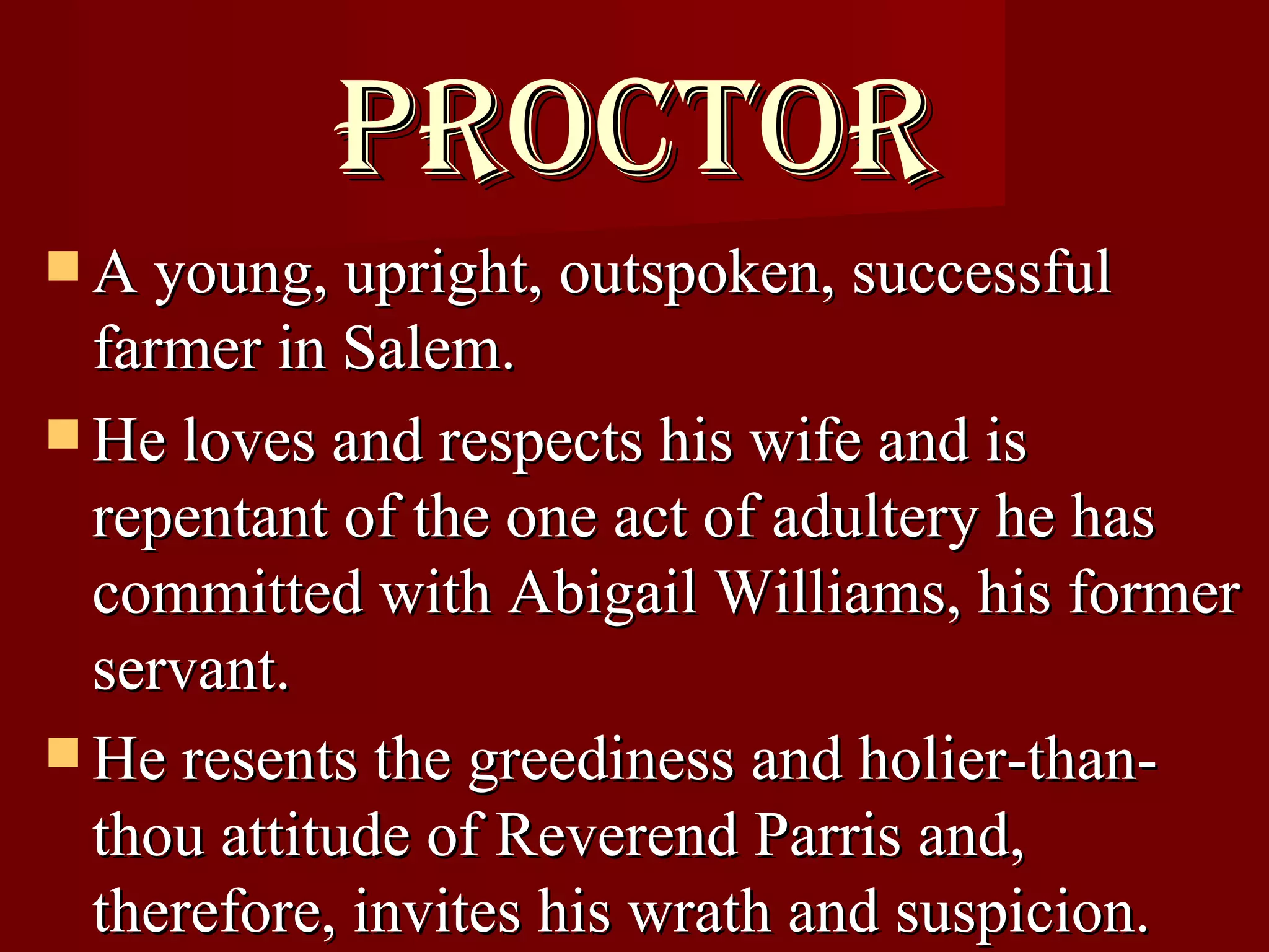 The Crucible Act 1 Characters | PPT