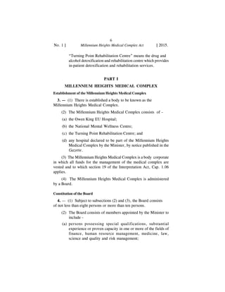Act # 1 of 2015 Millennium Heights Medical Complex | PDF