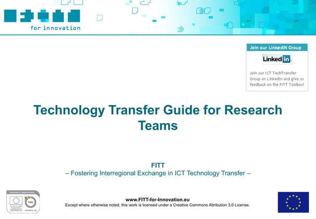 FITT Toolbox: Technology Transfer Guide for Research Teams | PDF