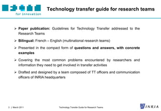 FITT Toolbox: Technology Transfer Guide for Research Teams | PDF