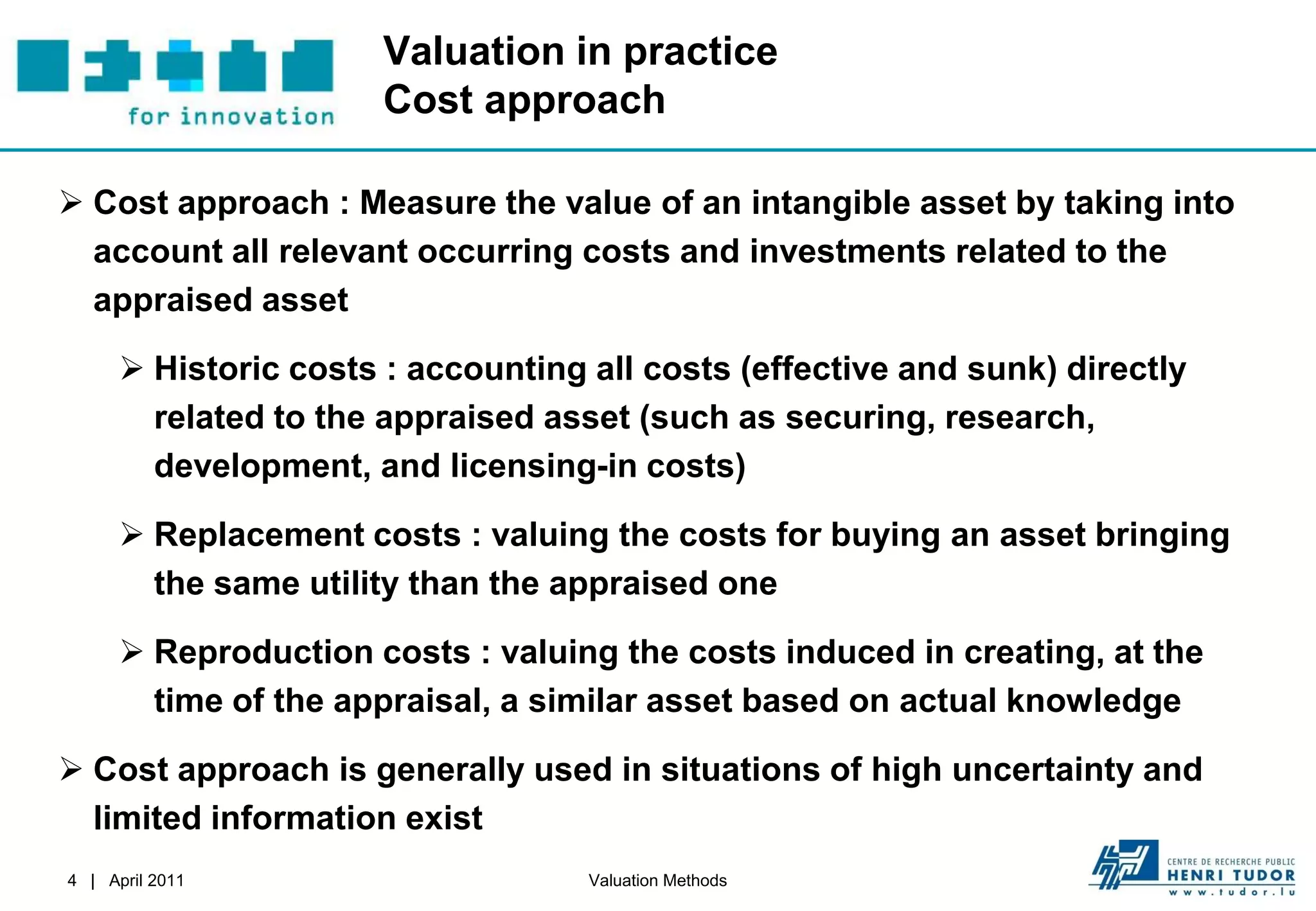 FITT Toolbox: Valuation Methods | PDF