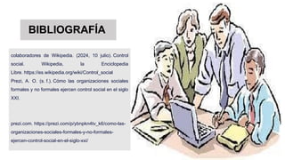 Organizaciones formales y no formales su forma de ejercer control ...