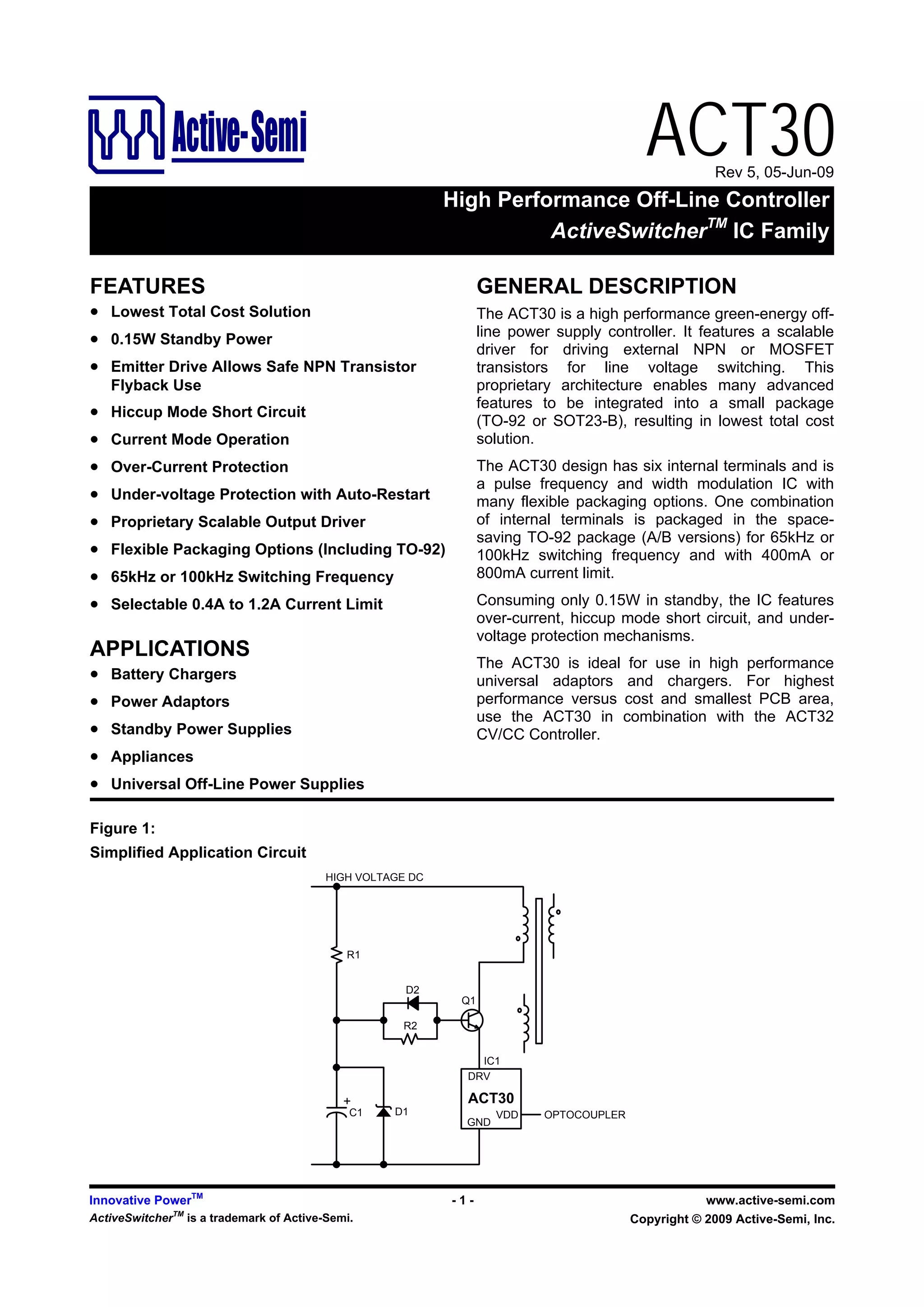 Original High Performance Off-Line Controller IC ACT30 CT30 30 New ...