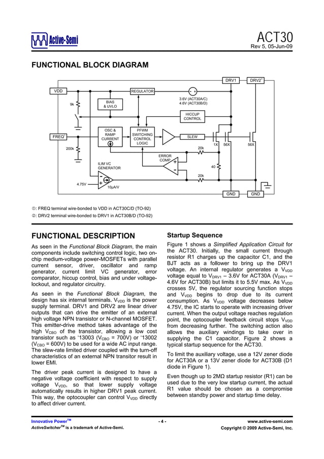 Original High Performance Off-Line Controller IC ACT30 CT30 30 New Active-Semi | PDF