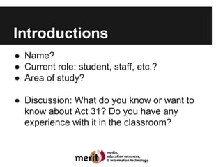 Act 31 resources | PPTX