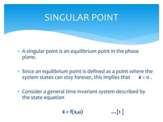 SINGULAR POINT IN NON-LINEAR SYSTEM | PPT
