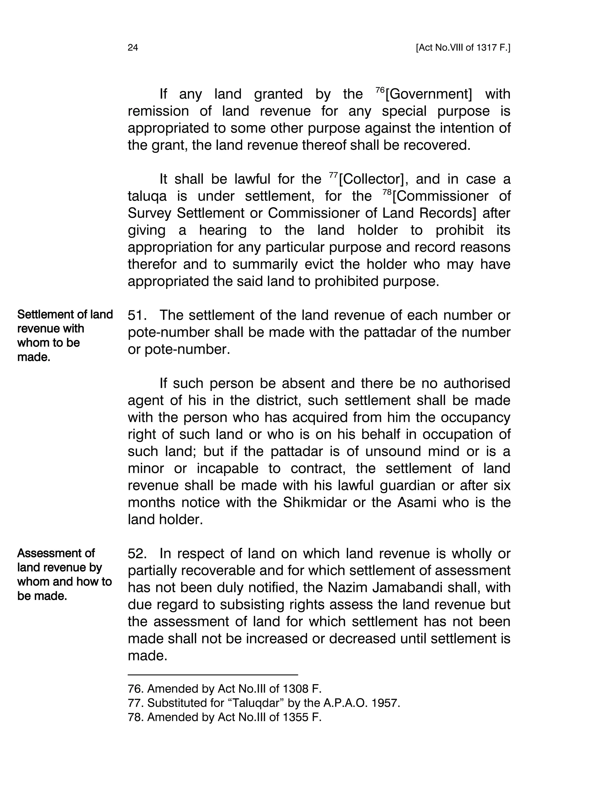 Telangana Land Reforms (Ceiling on Agricultural Holdings) Act, 1973 ...