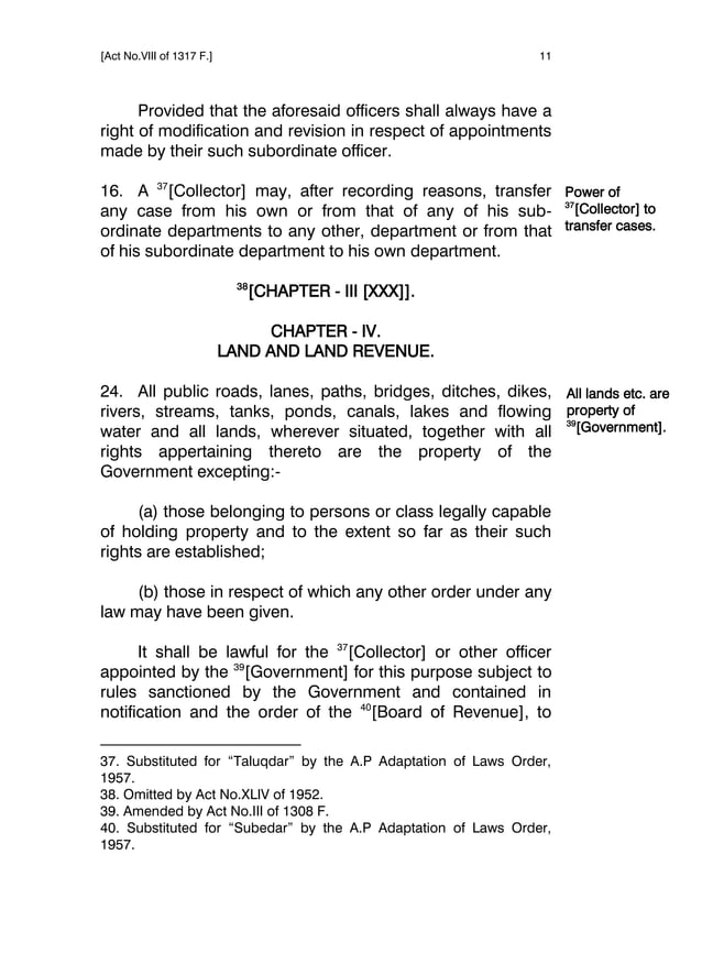 Telangana Land Reforms (Ceiling on Agricultural Holdings) Act, 1973 ...