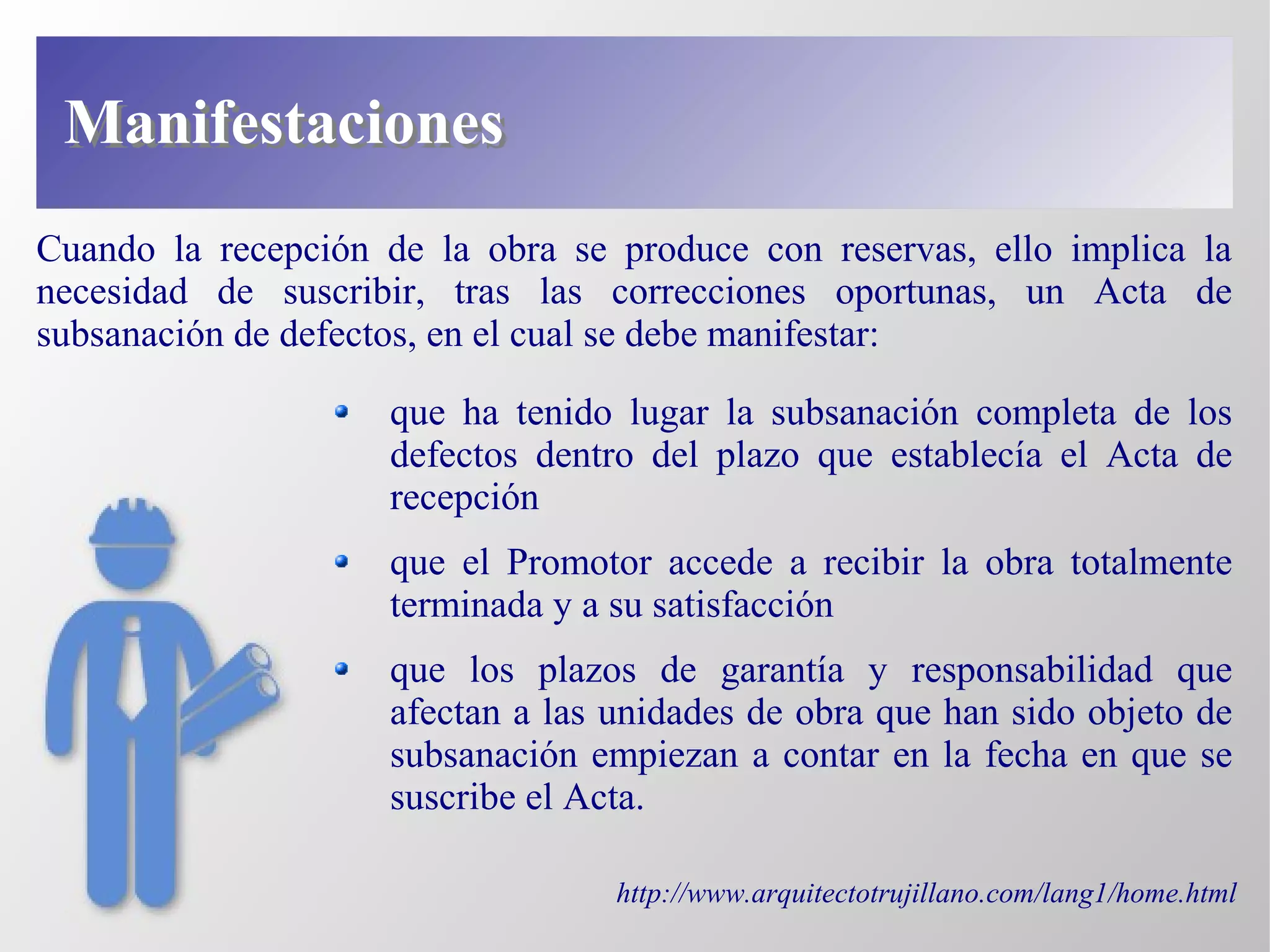 Acta de subsanación de defectos en obra | ODP