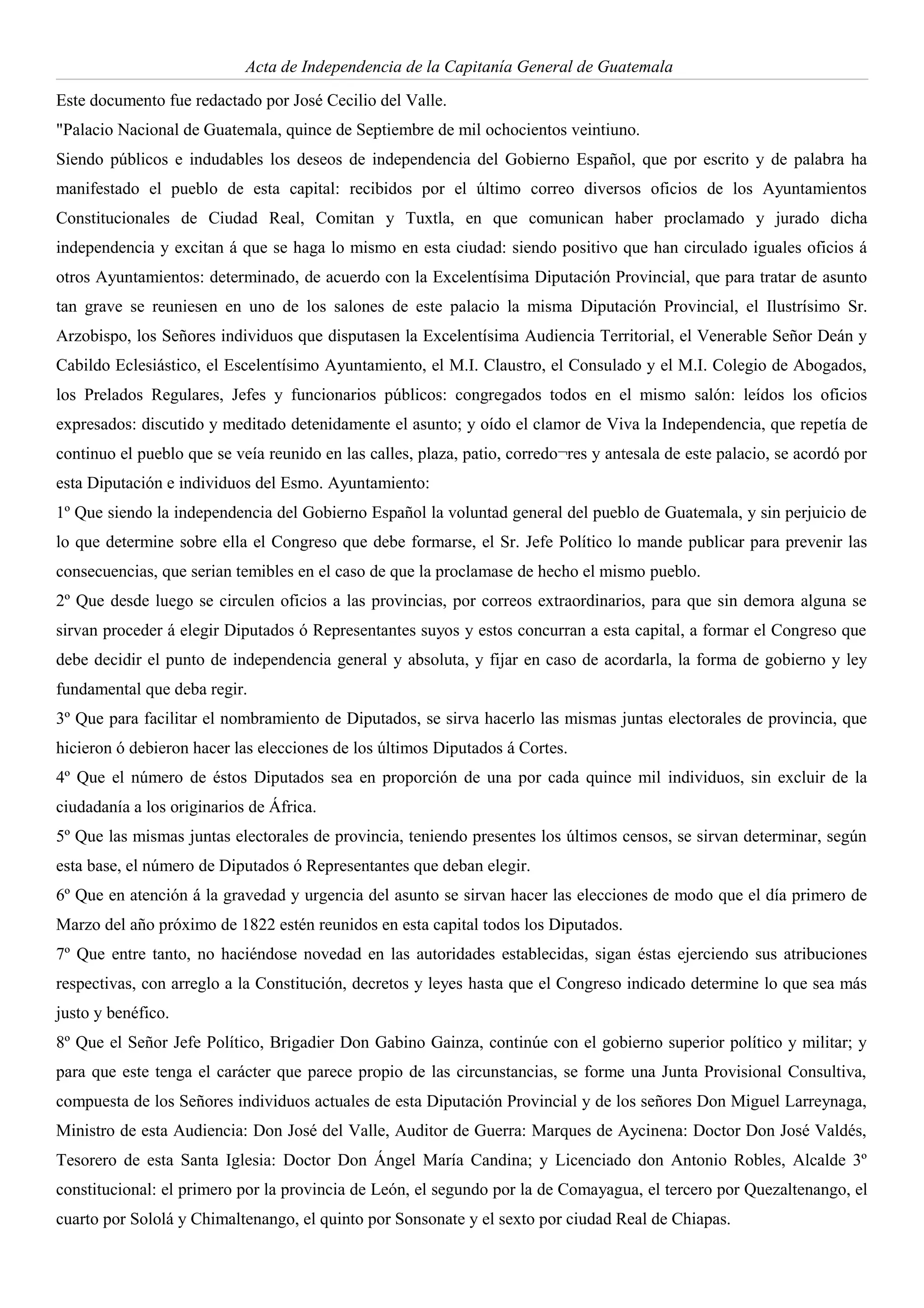 Acta de independencia de centroamerica 16 b | DOC