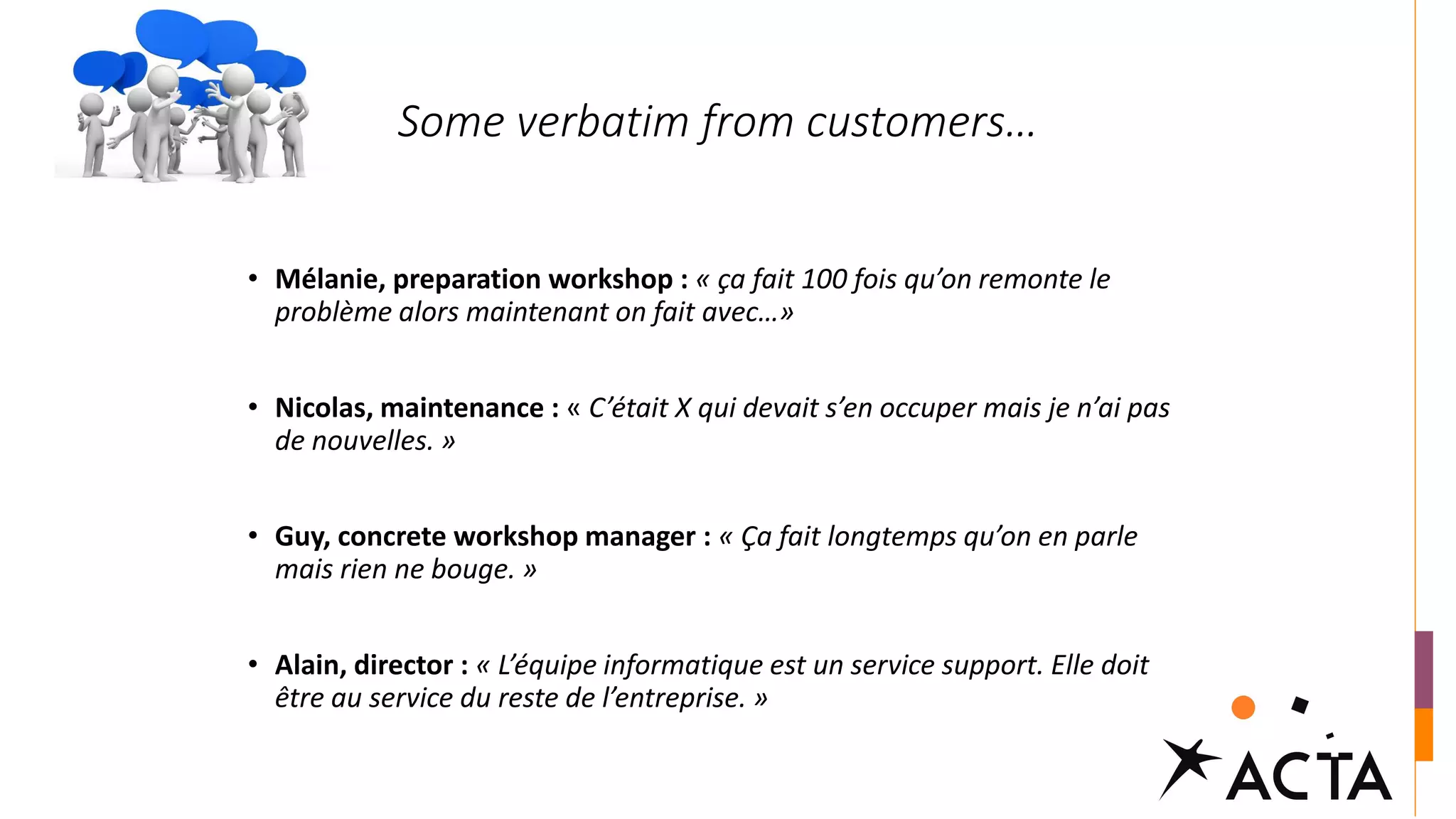The story of our Lean IT journey Melanie Noyel, Acta Mobilier | PPT