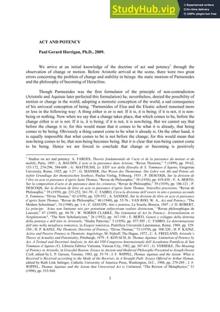 Act And Potency | PDF