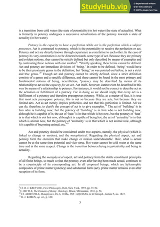 Act And Potency | PDF