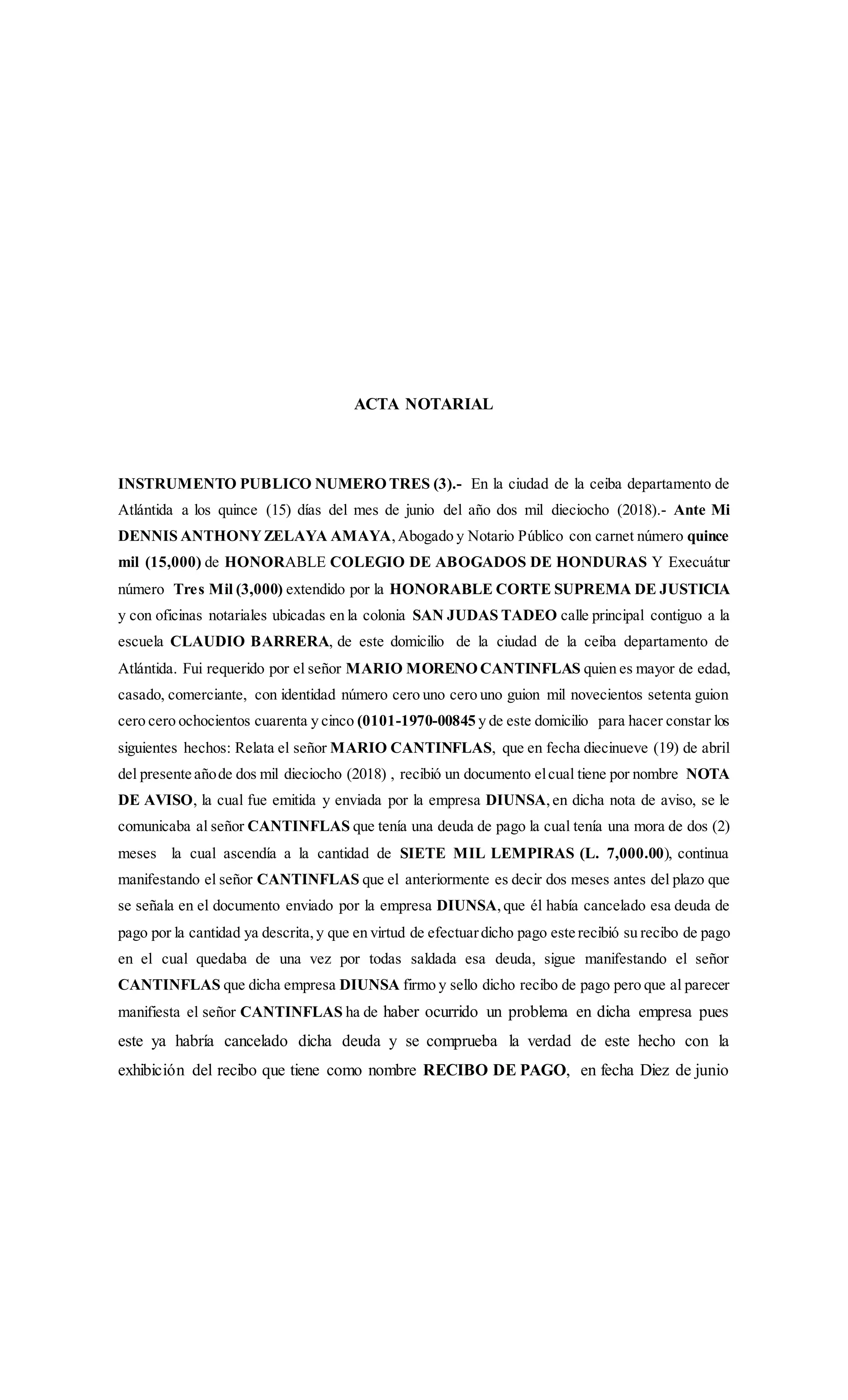 Acta notarial | DOCX