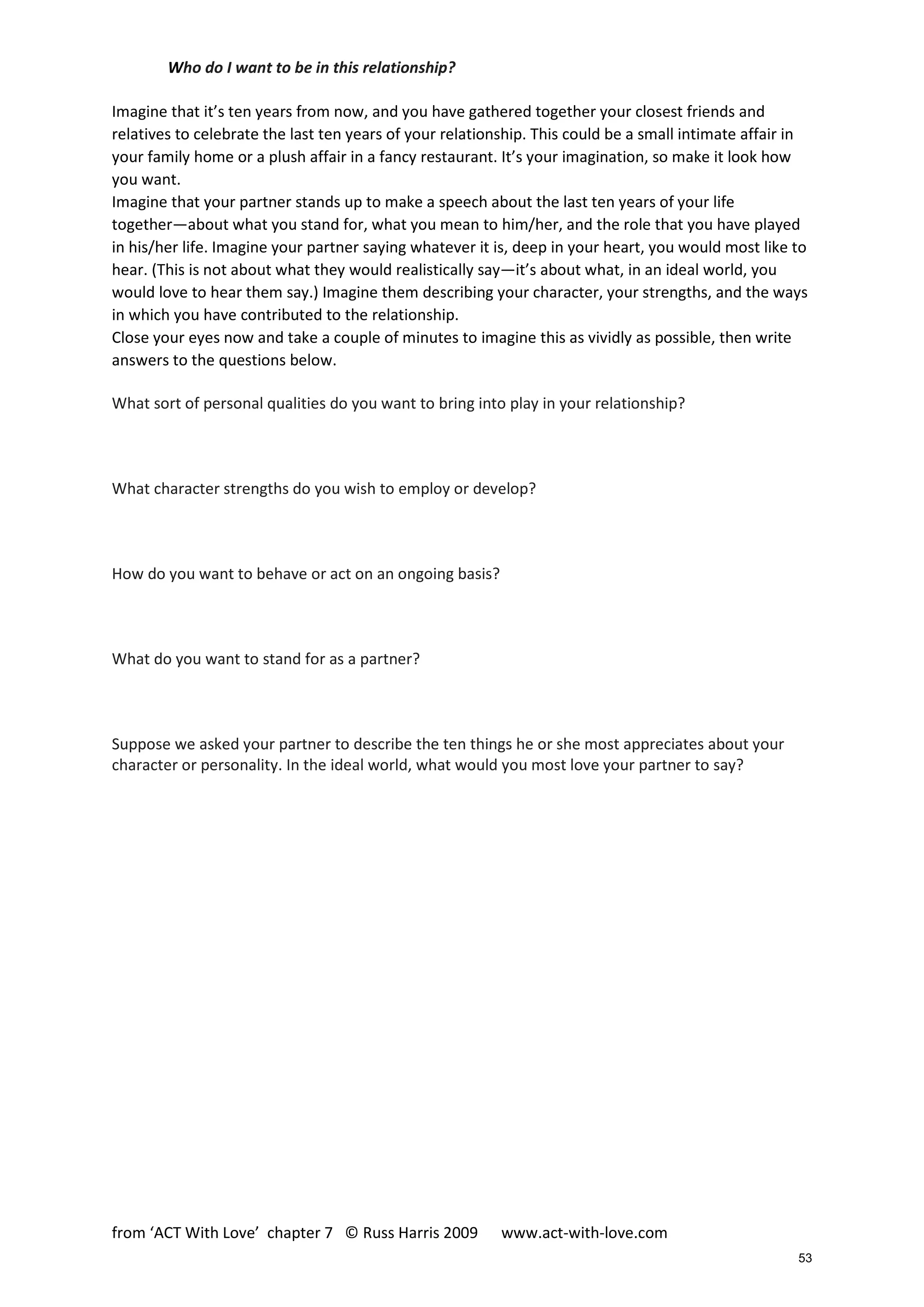 Complete Set of Client Handouts and Worksheets from ACT books | PDF