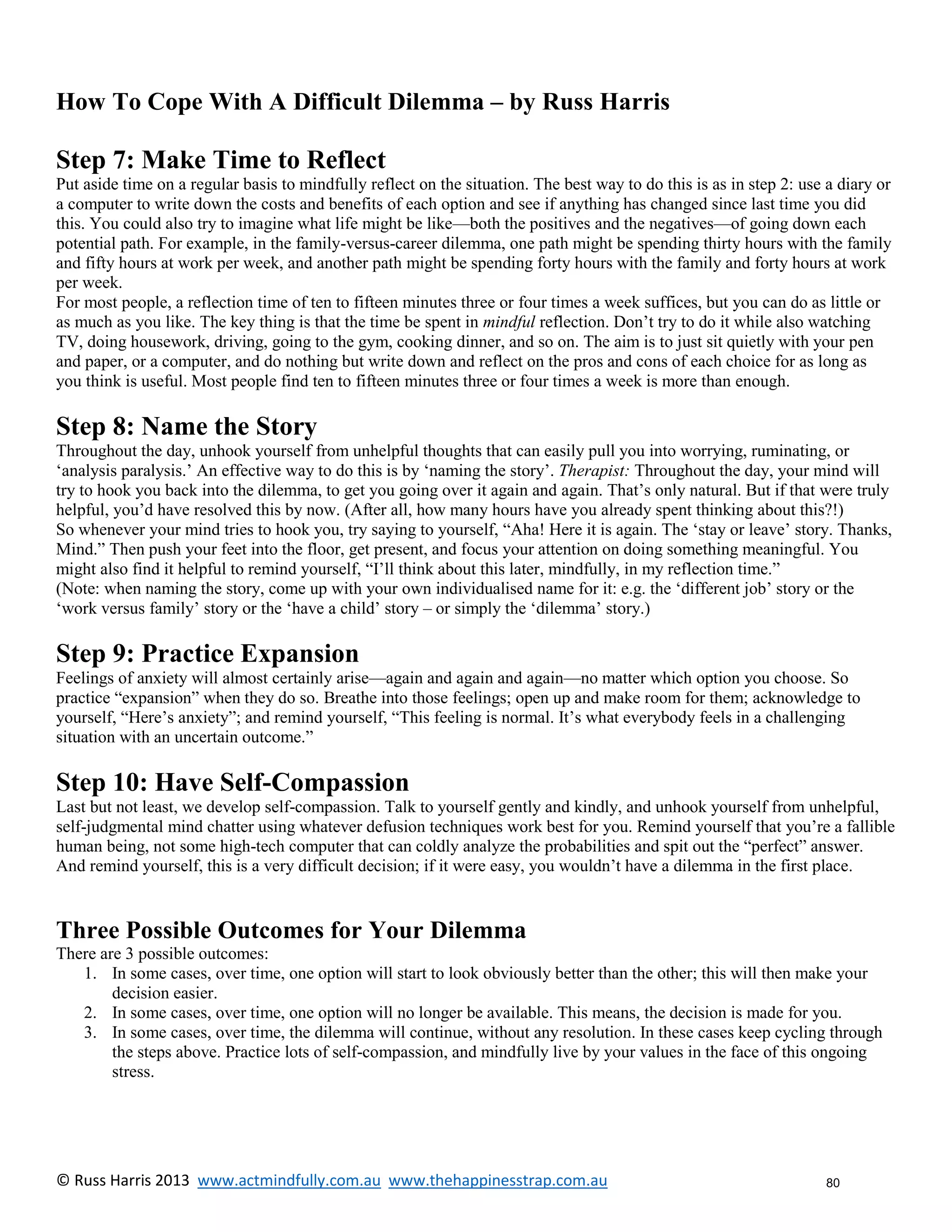 Complete Set of Client Handouts and Worksheets from ACT books | PDF