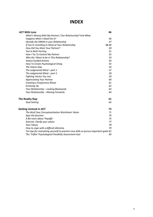 Complete Set of Client Handouts and Worksheets from ACT books | PDF