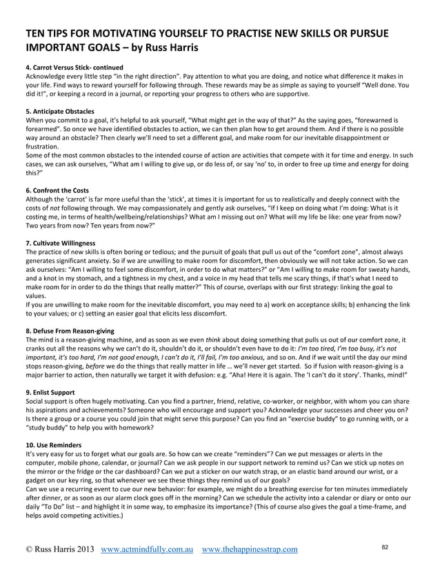 Complete Set of Client Handouts and Worksheets from ACT books