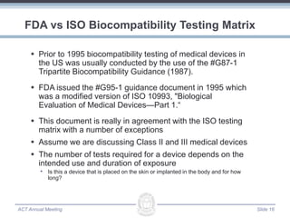 Toxicological Testing for Devices Versus Drugs & Biologics | PPTX