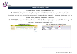 Module 4: The WYSIWYG Editor | PDF