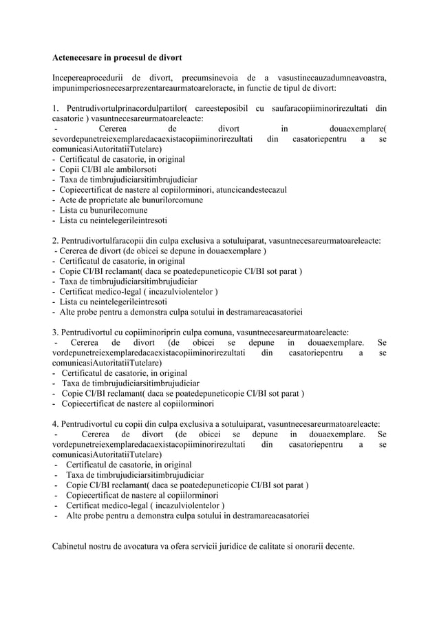 Acte divort | PDF
