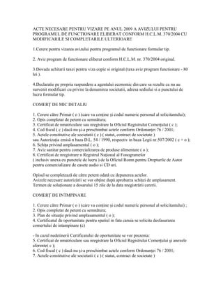 Actele Necesare Obtinerii Autorizatiei De Functionare Pentru Desfasurarea Activitatii De ...