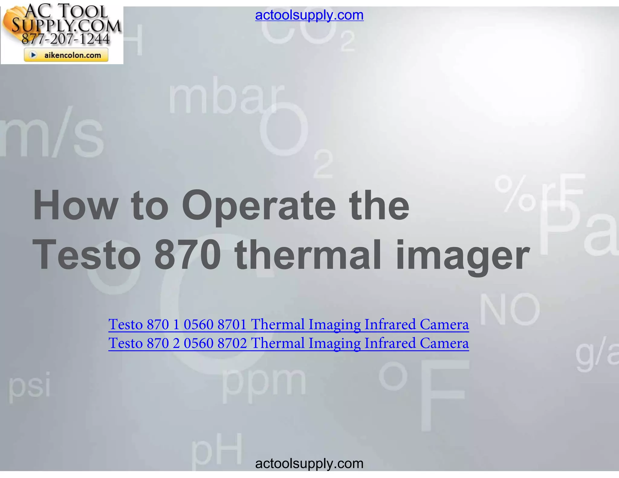 Testo 870 Thermal Camera | PDF | Cameras and Camcorders | Consumer ...
