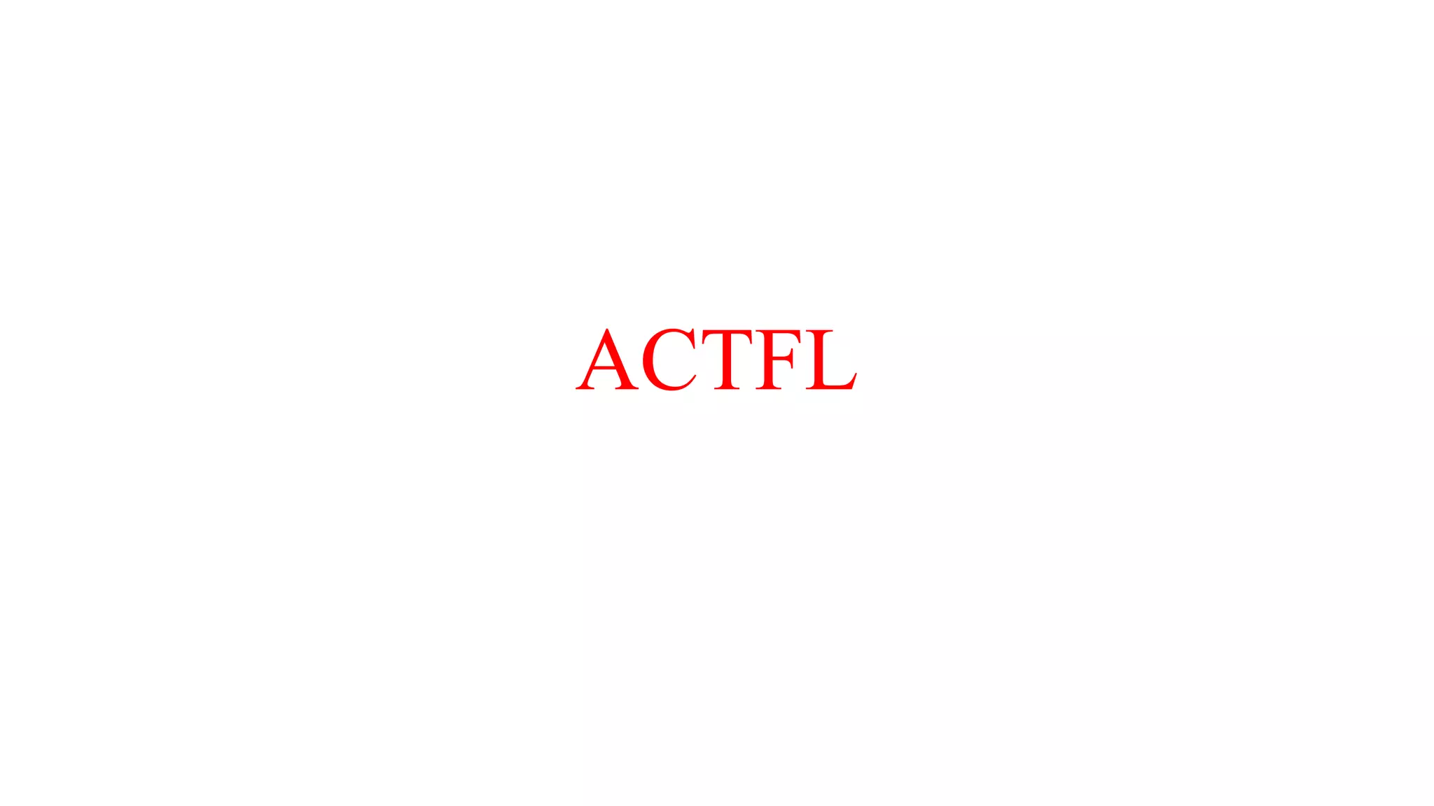 ACTFL | PPT