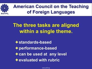 ACTFL Best of Toys 2011 3 modes presentation | PPT