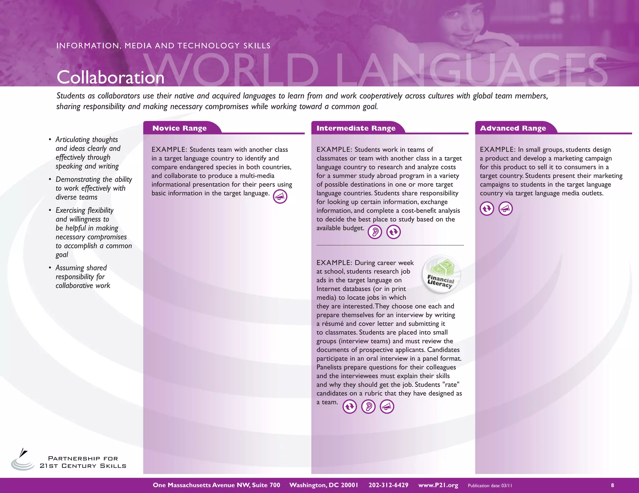 ACTFL World Language 21st century skills map | PDF