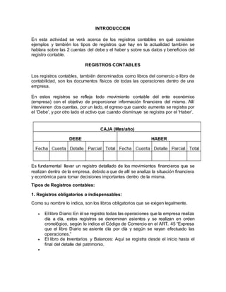 Act fundamental 3 registros contables | DOCX