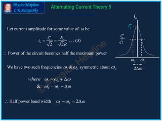 Alternating Current Theory 5/ Resonance | PPT