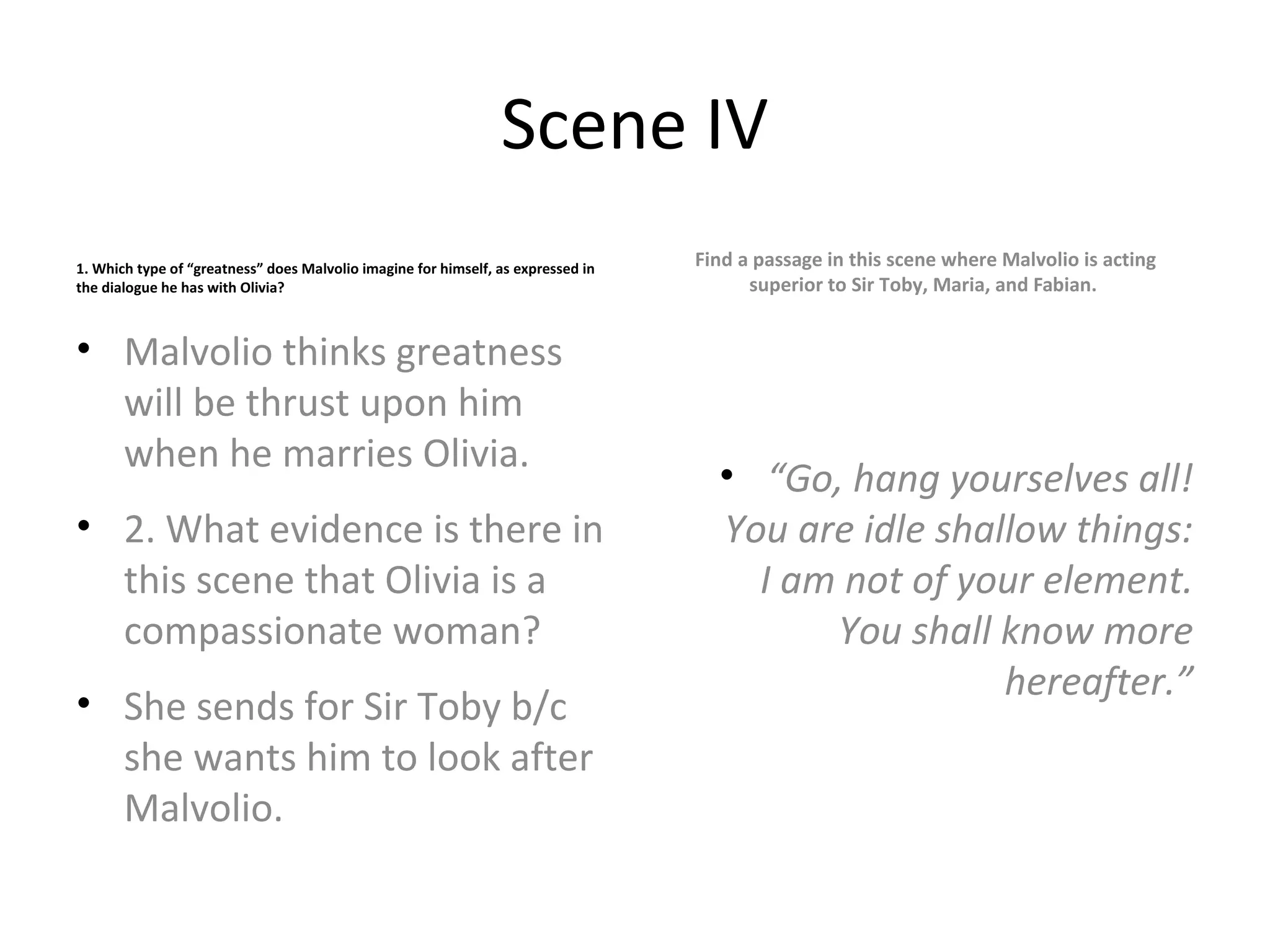 Twelfth Night act 3 question and answers. | PPT