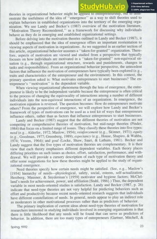 Acting As If Differentiating Entrepreneurial From Organizational Behavior | PDF