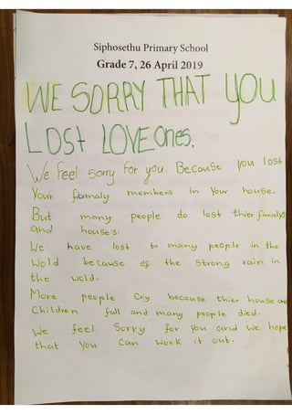 Grade 7 Students Act with Empathy to Flood Disaster | PDF