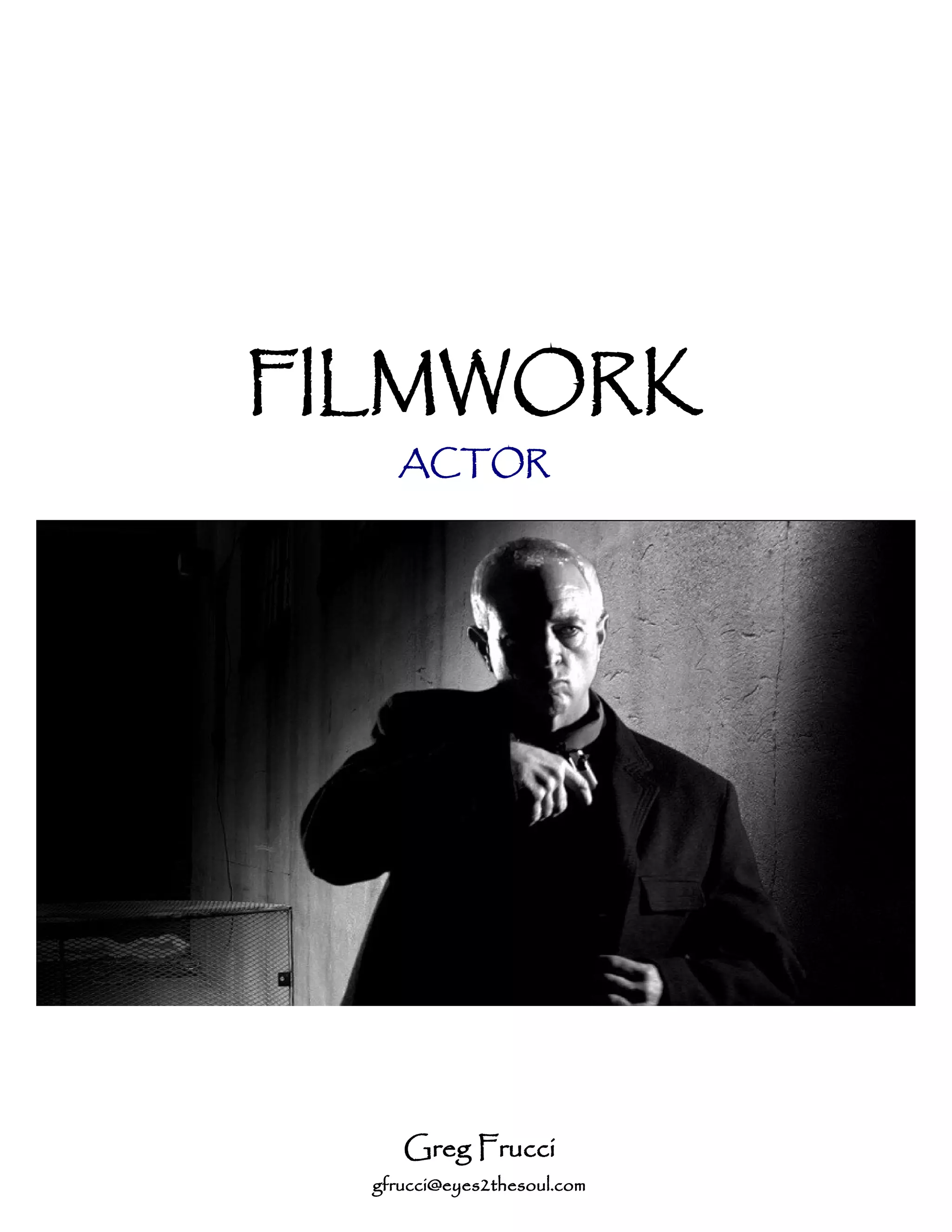 Acting Portfolio: Greg Frucci | PDF