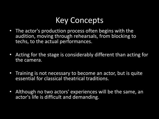 Acting | PPTX | Theater | Fine Art