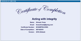 KPMG Acting with integrity | PDF